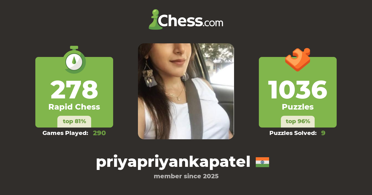 Priya Patel (priyapriyankapatel) - Chess Profile - Chess.com