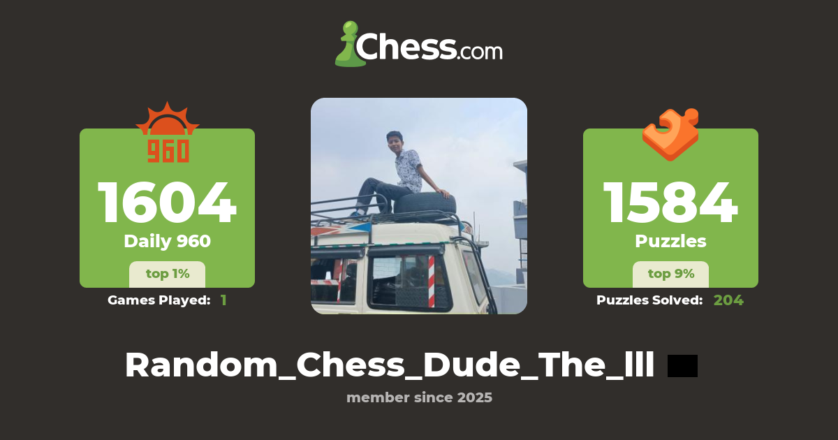 Vedaant Singh Bisht (Supreme Leader) (Random_Chess_Dude_The_lll) - Chess Profile - Chess.com