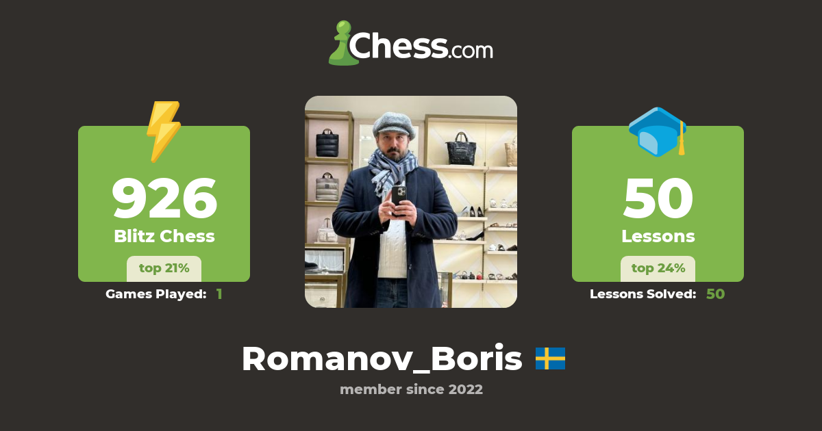 Борис (Romanov_Boris) - Chess Profile - Chess.com