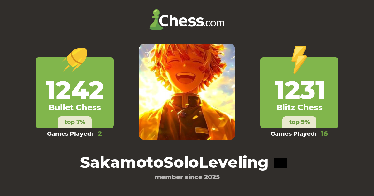 Sakamoto Solo Leveling (SakamotoSoloLeveling) - Chess Profile - Chess.com