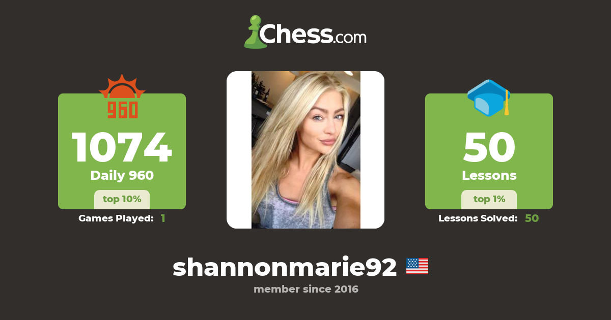 Shannon Marie (shannonmarie92) - Chess Profile - Chess.com