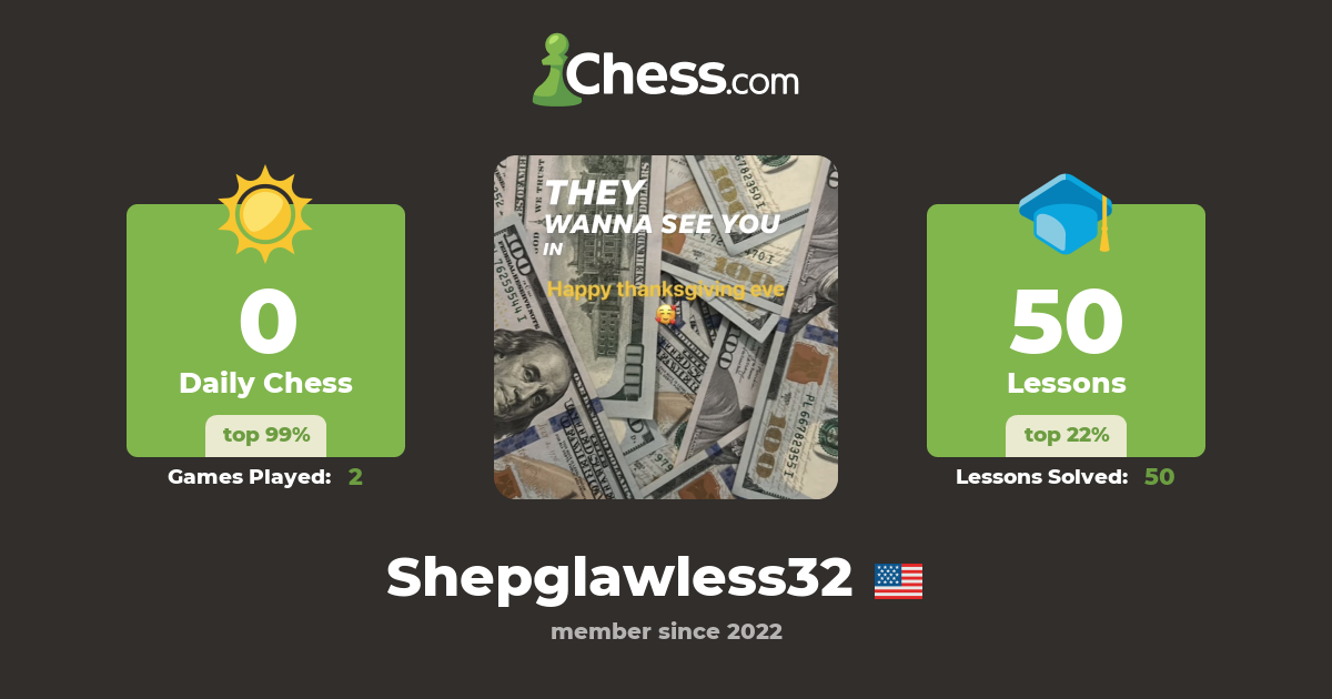 Shawn Strickland (Shepglawless32) - Chess Profile - Chess.com