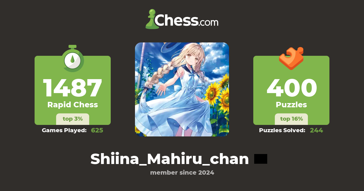 Mahiru Shiina (Shiina_Mahiru_chan) - Chess Profile - Chess.com