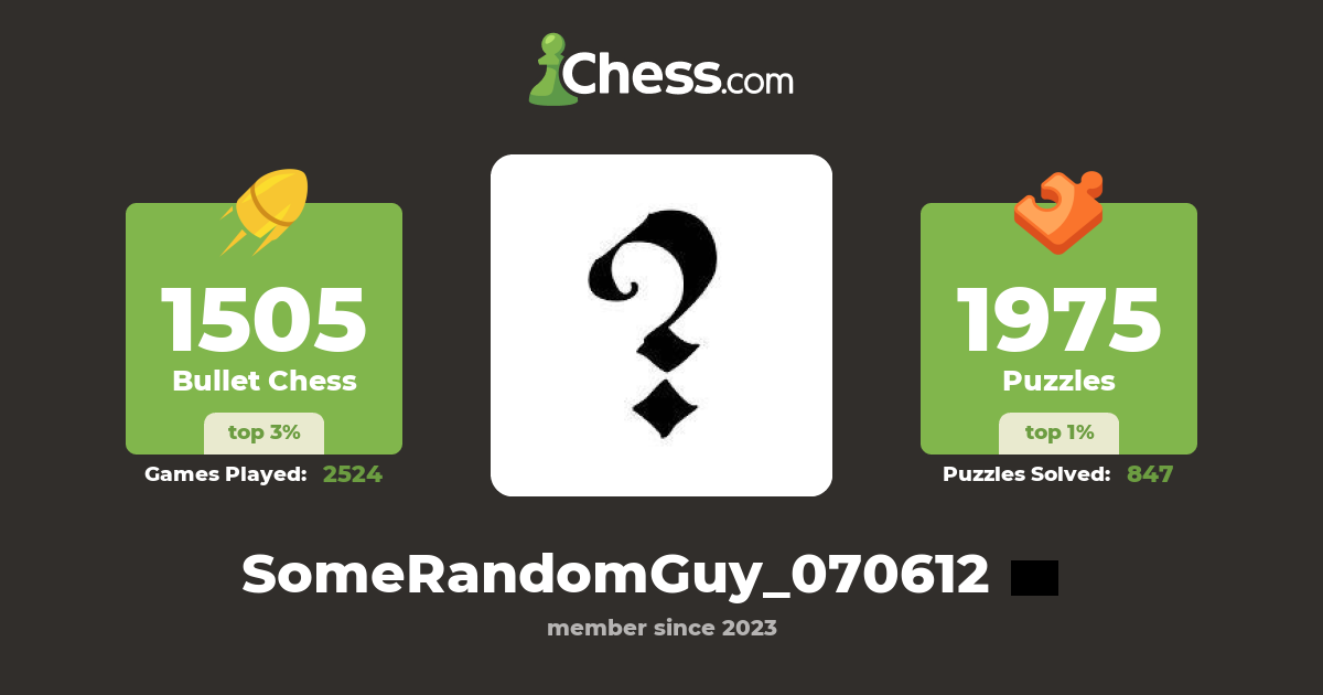 Just Some Random guy (SomeRandomGuy_070612) - Chess Profile - Chess.com