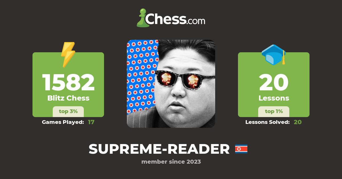 Kim Jung Un (SUPREME-READER) - Chess Profile - Chess.com