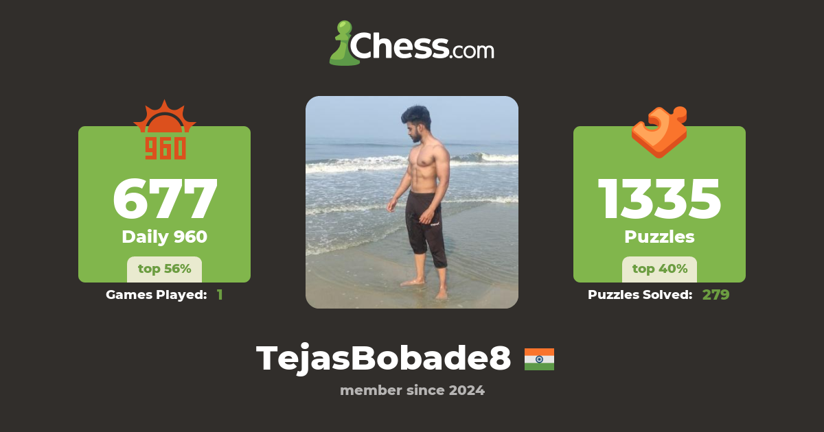 Tejas Bobade (TejasBobade8) - Chess Profile - Chess.com