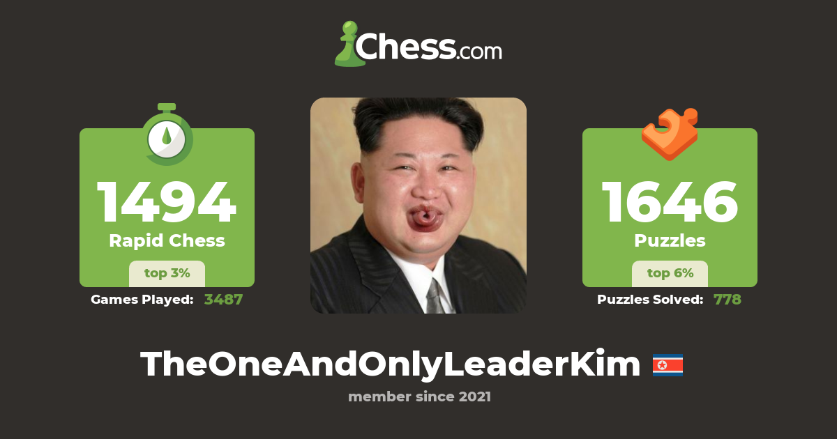 TheOneAndOnlyLeaderKim - Chess Profile - Chess.com
