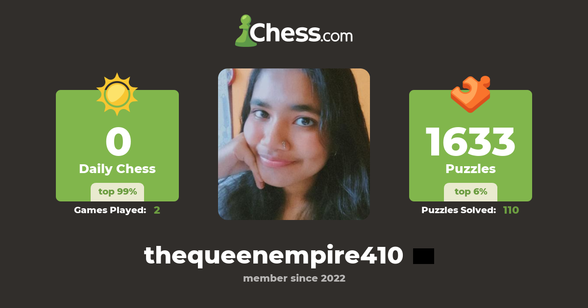 Anusuya (thequeenempire410) - Chess Profile - Chess.com