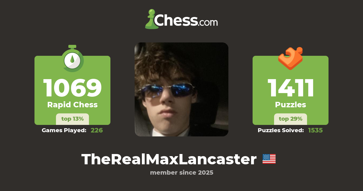 Maxwell Lancaster (TheRealMaxLancaster) - Chess Profile - Chess.com