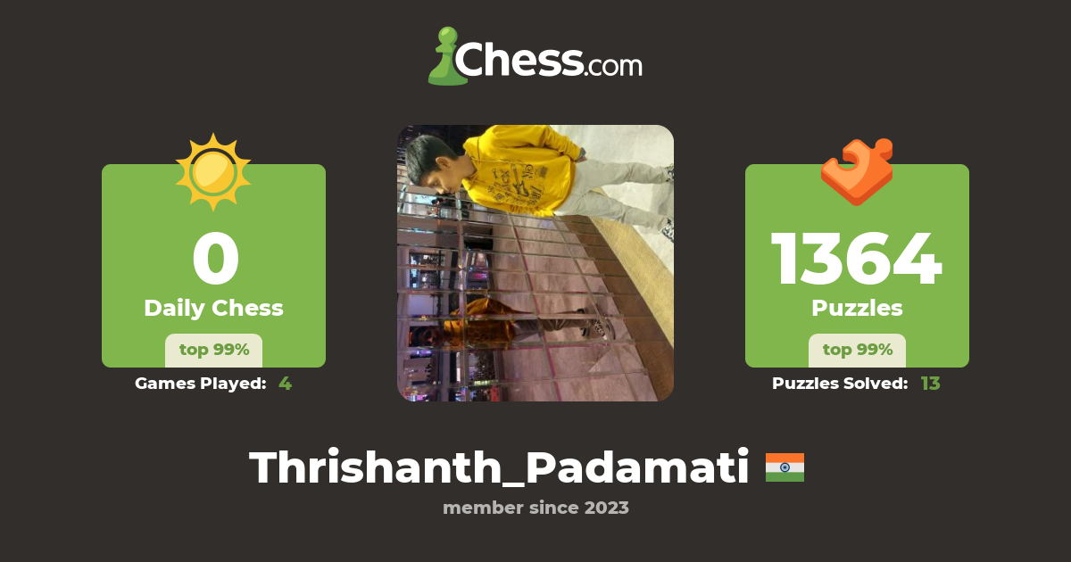Thrishanth Padamati (Thrishanth_Padamati) - Chess Profile - Chess.com