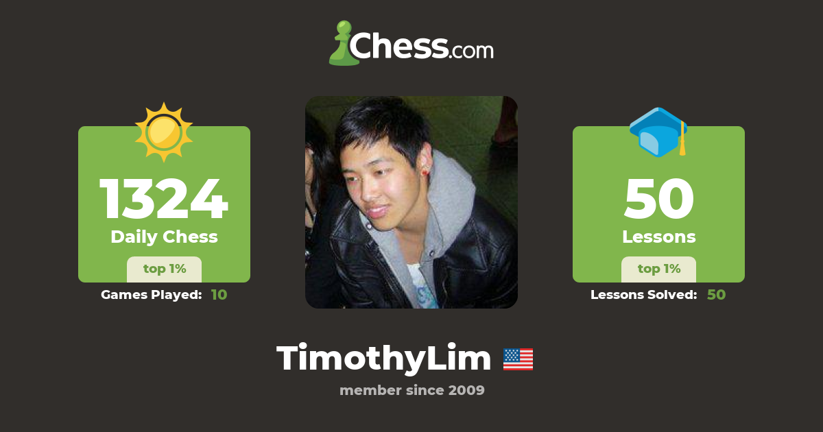Timothy Lim (TimothyLim) - Chess Profile - Chess.com