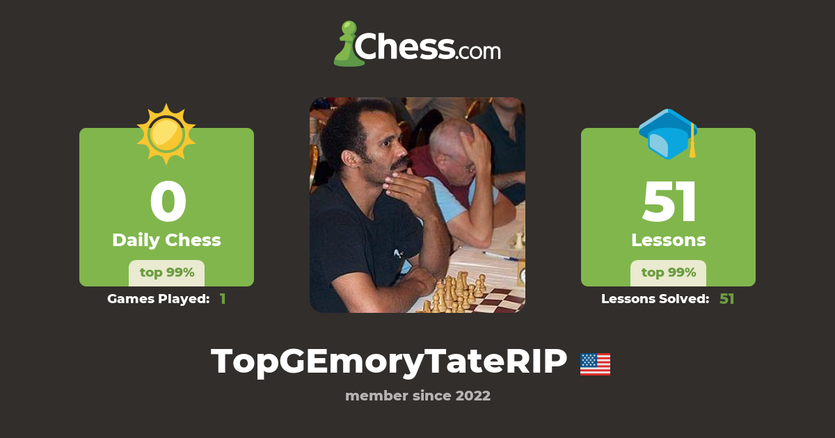 Emory Tate (TopGEmoryTateRIP) - Chess Profile - Chess.com