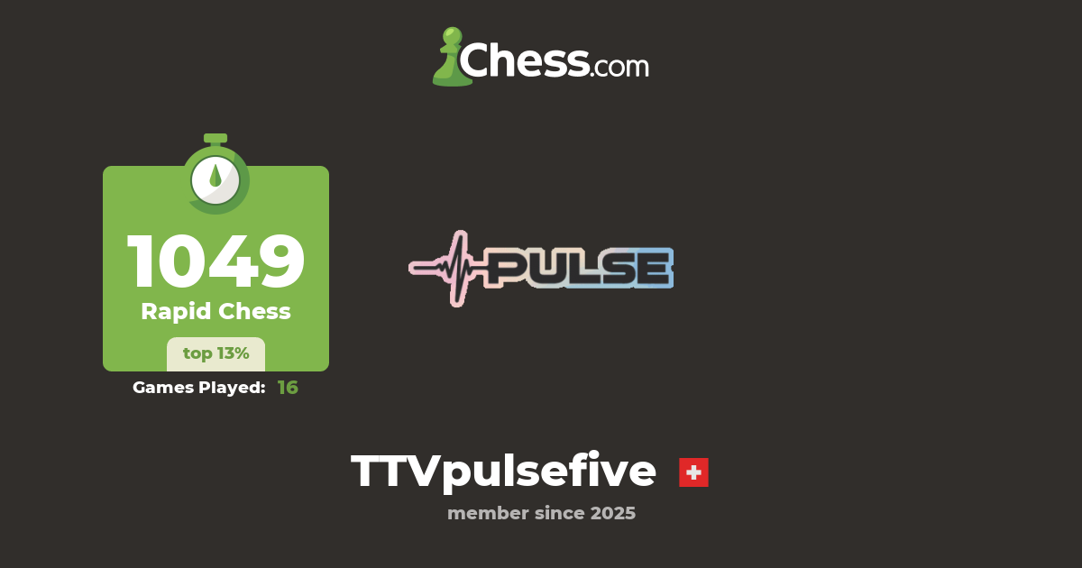 Pulse's Second Account FIDE CM, PCL, MGD1 (TTVpulsefive) - Chess ...