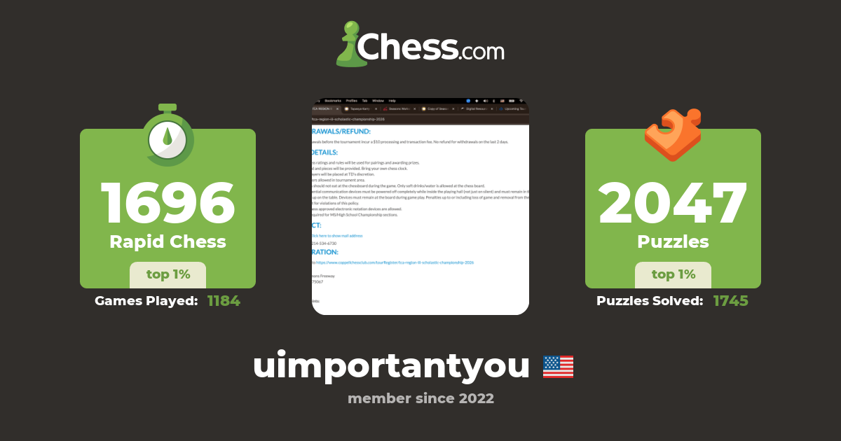 oliver meng (uimportantyou) - Chess Profile - Chess.com