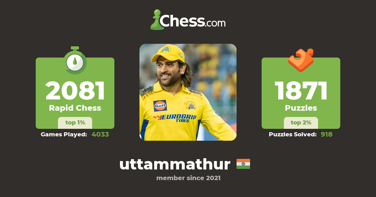 𝑰𝒏𝒔𝒕𝒂--@ᵥᵢbₑ_₂₁_ᵤₖ (uttammathur) - Chess Profile - Chess.com