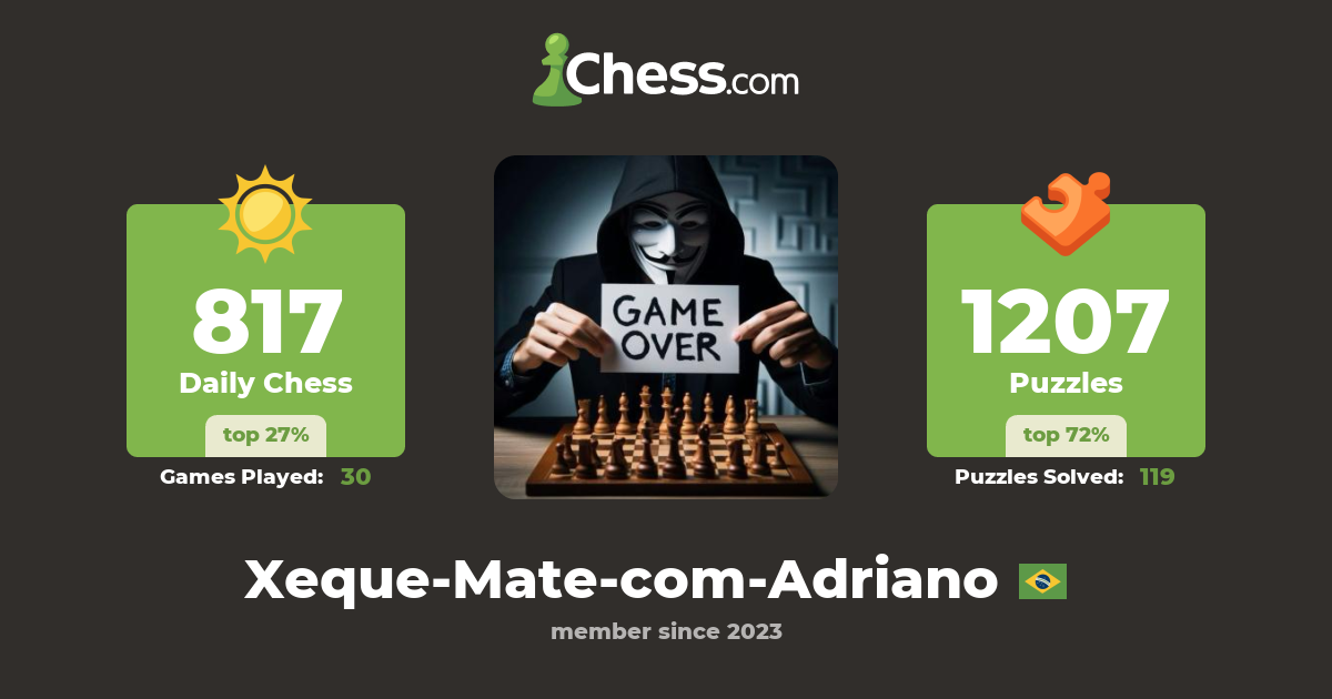 Adriano Silva (Xeque-Mate-com-Adriano) - Chess Profile - Chess.com