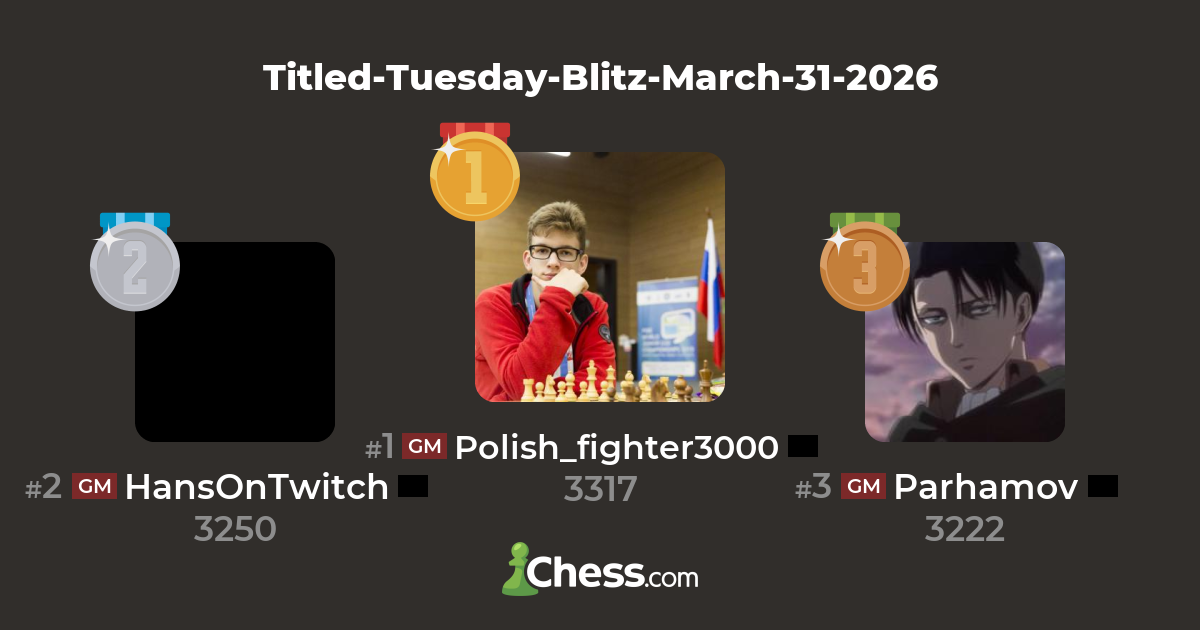 Titled-Tuesday-Blitz-March-31-2026 - Canlı Satranç Turnuvası - Chess.com