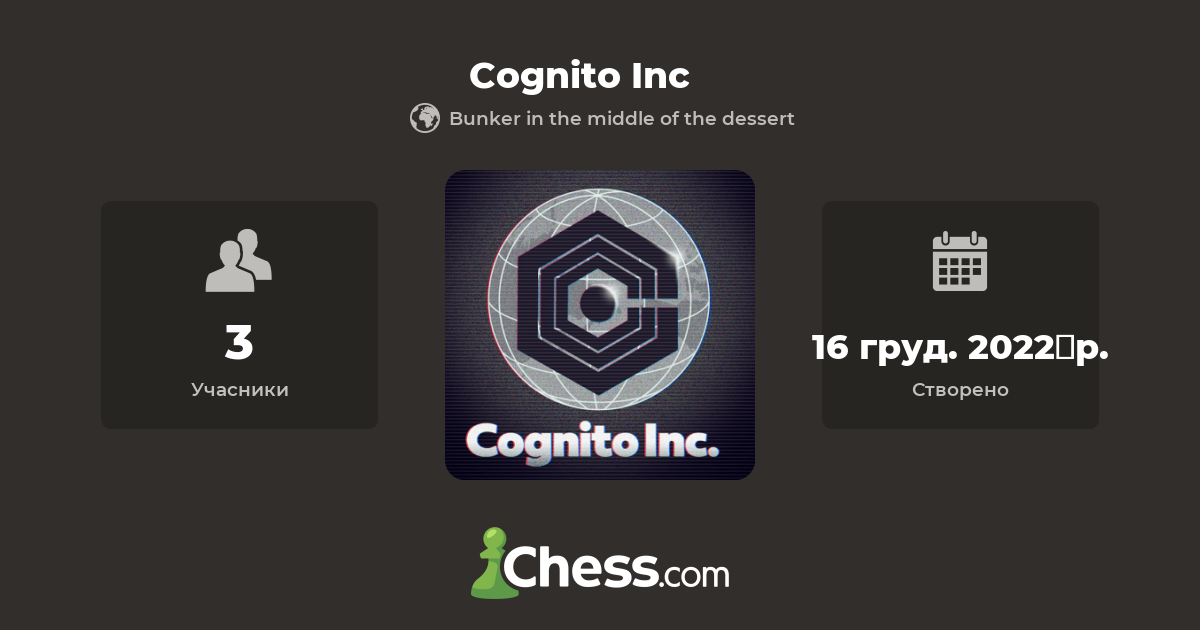Cognito Inc - Шаховий Клуб - Chess.com
